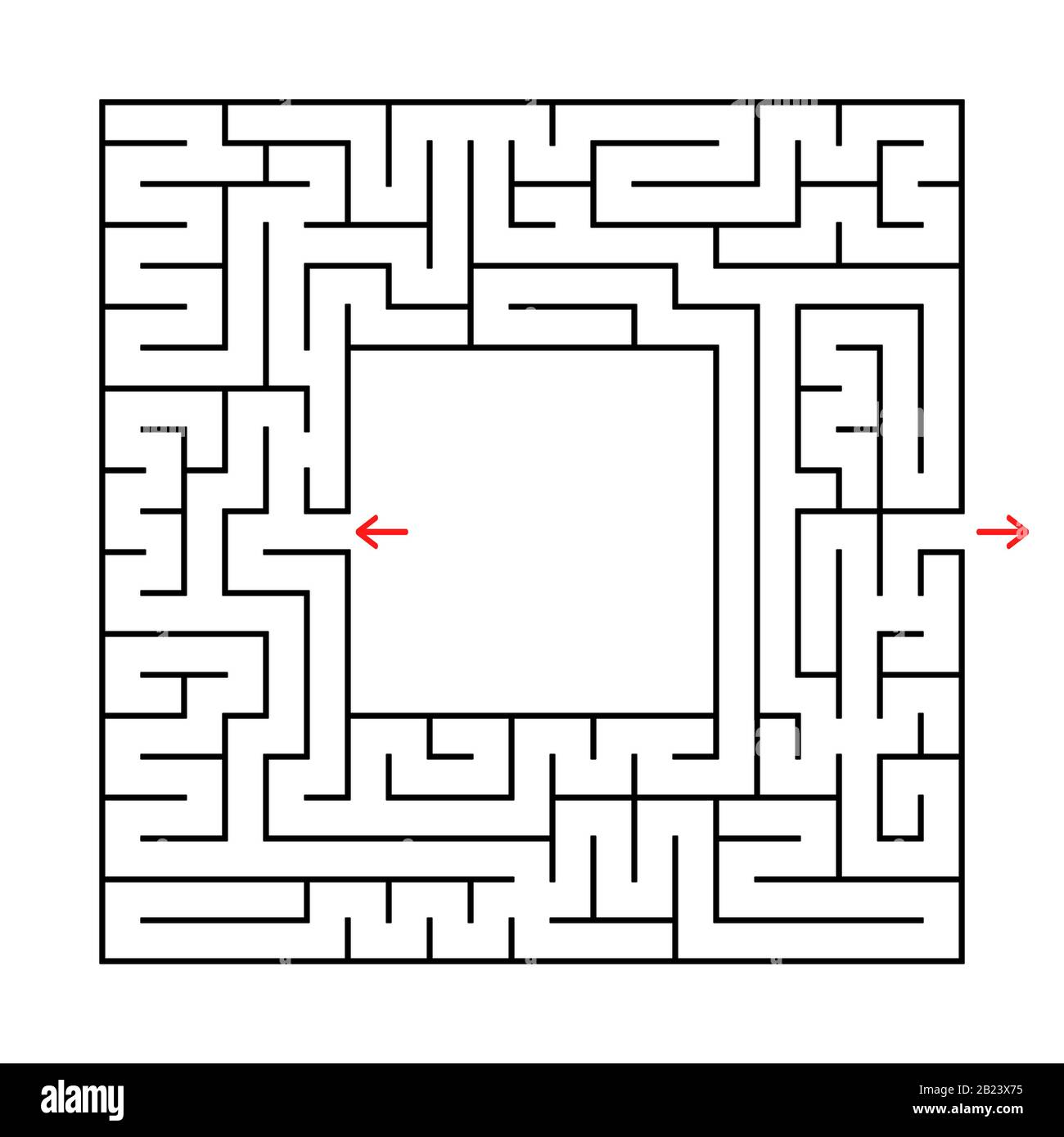 Colorful square labyrinth with flowers. Developmental game for children ...