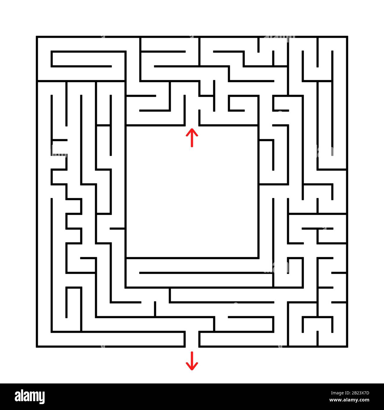 Colorful square labyrinth with flowers. Developmental game for children ...