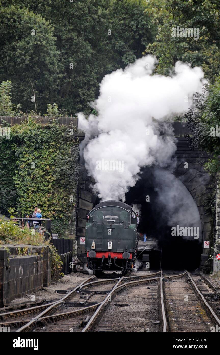 The steam locomotive, No: 75029 is ‘The Green Knight’ at full steam ...