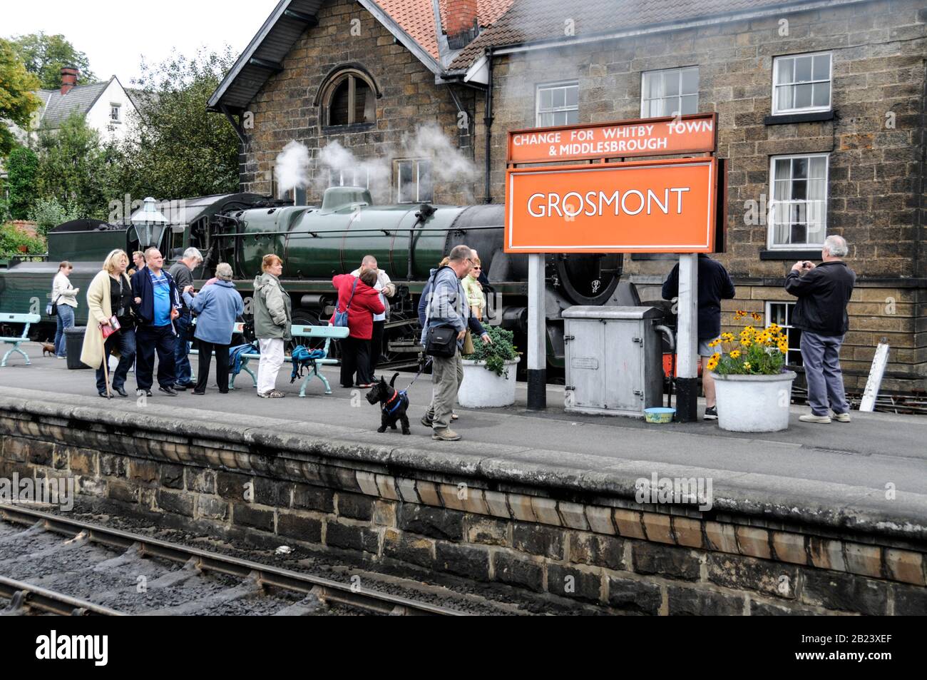 The steam locomotive, No: 75029 is ‘The Green Knight’ at Grosmont rail ...