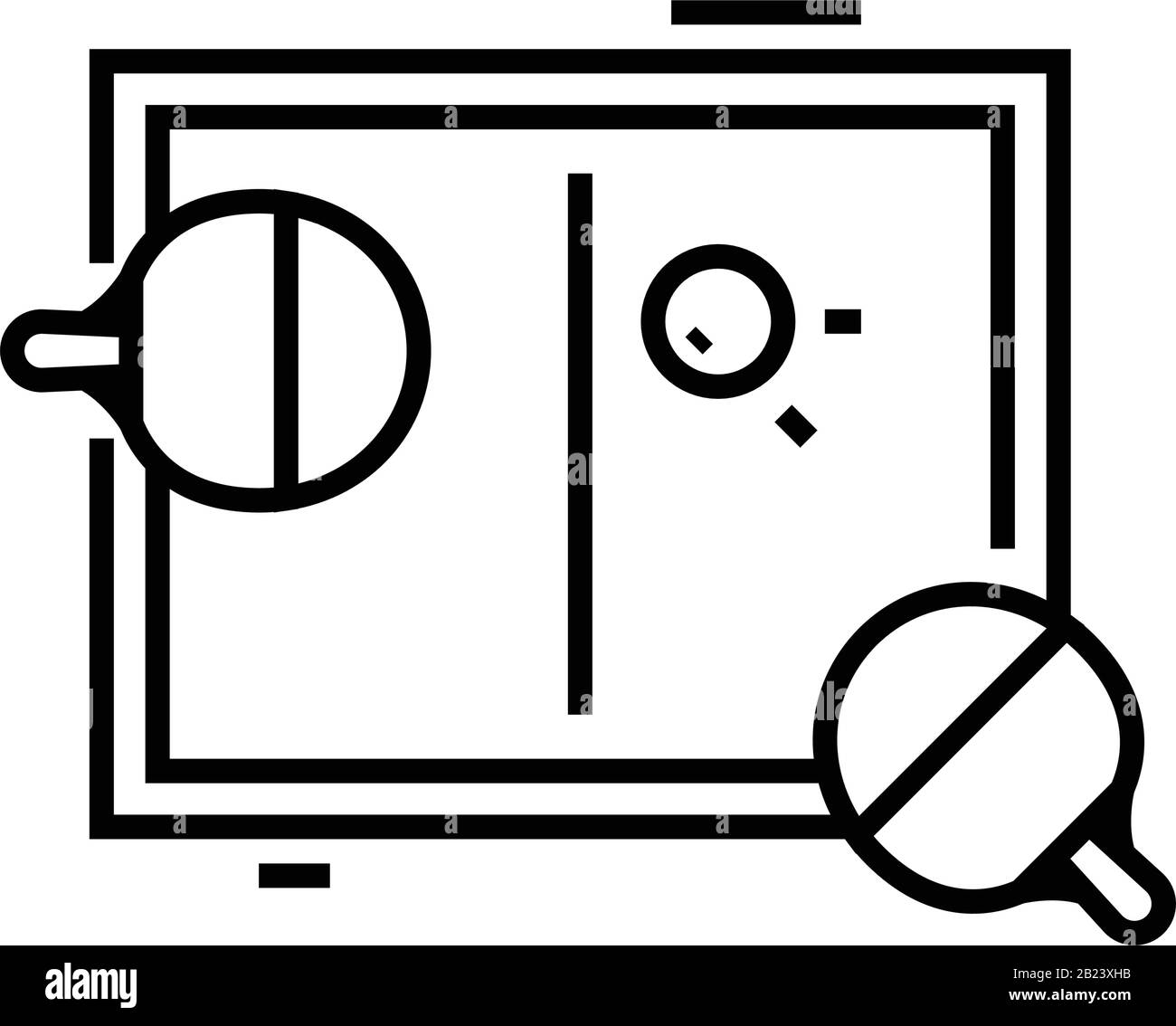 Ping pong line icon, concept sign, outline vector illustration, linear ...