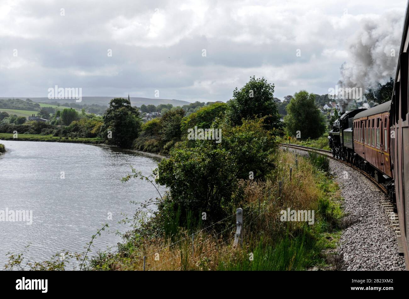 The passenger steam train led by the steam locomotive, No: 75029 of the ...