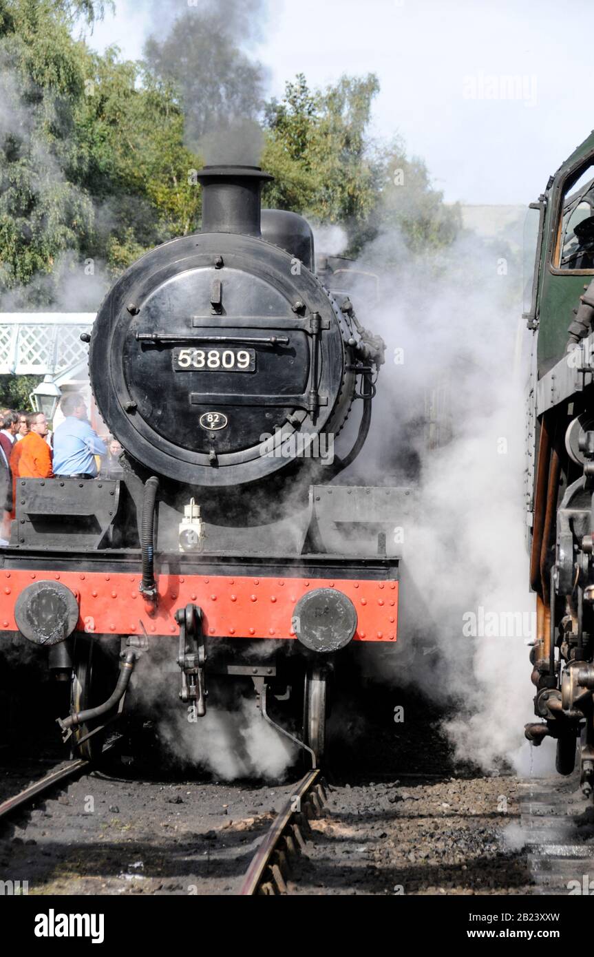Steam locomotive 7F 2-8-0 No 53809 belonging to the North Yorkshire ...