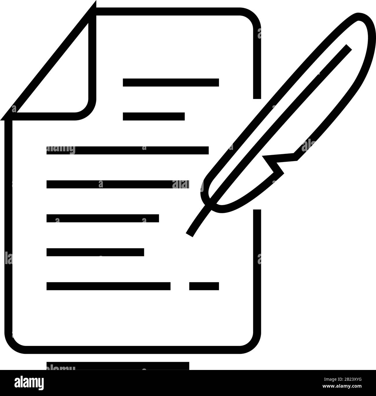 Real letter line icon, concept sign, outline vector illustration ...