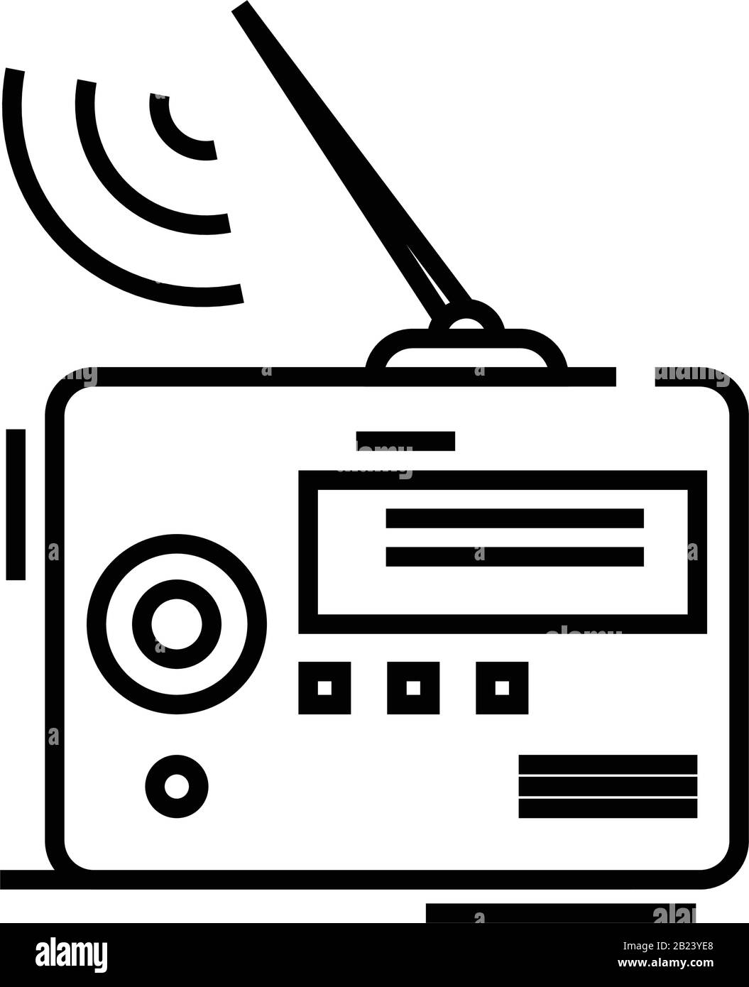 Radio line icon, concept sign, outline vector illustration, linear ...