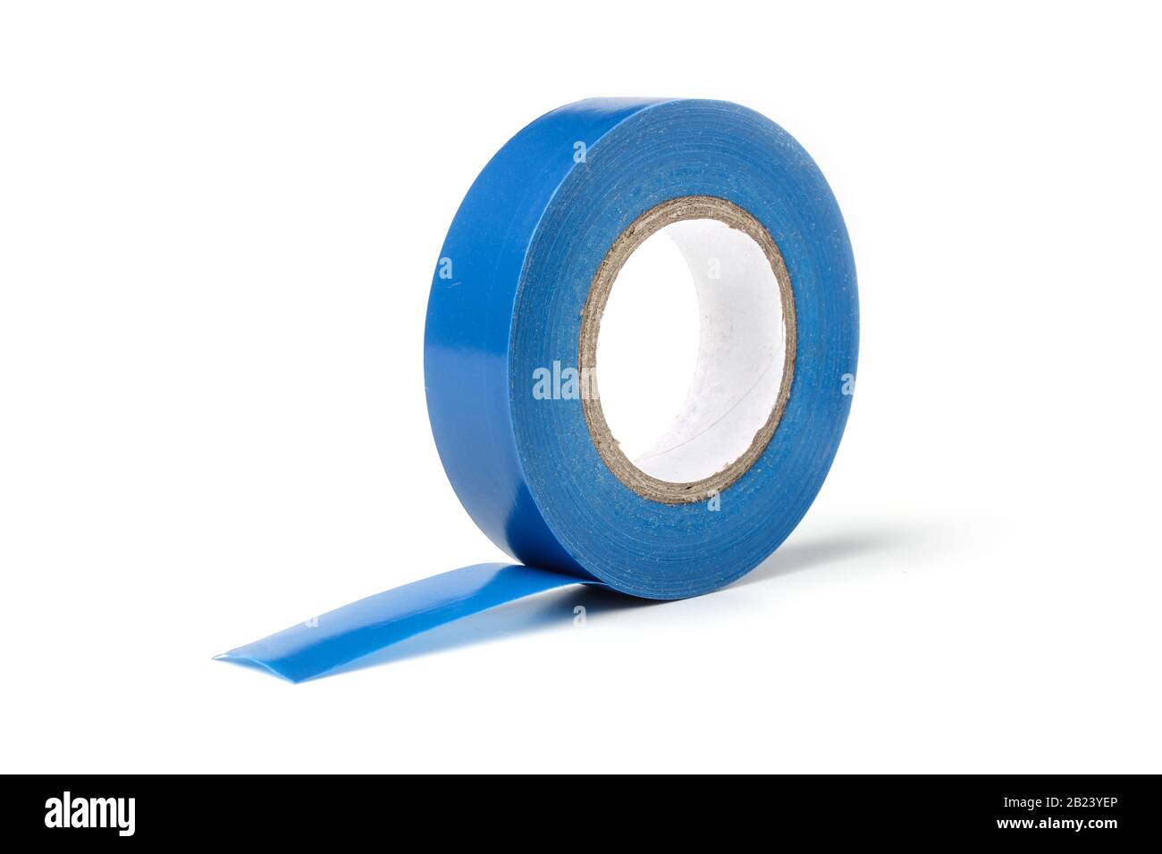 Reel of blue electrical tape isolated on white Stock Photo - Alamy