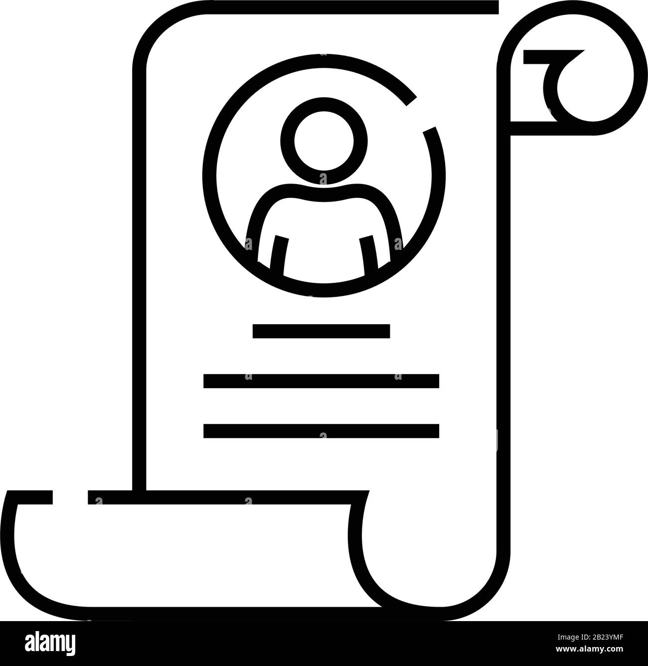 Profile line icon, concept sign, outline vector illustration, linear ...