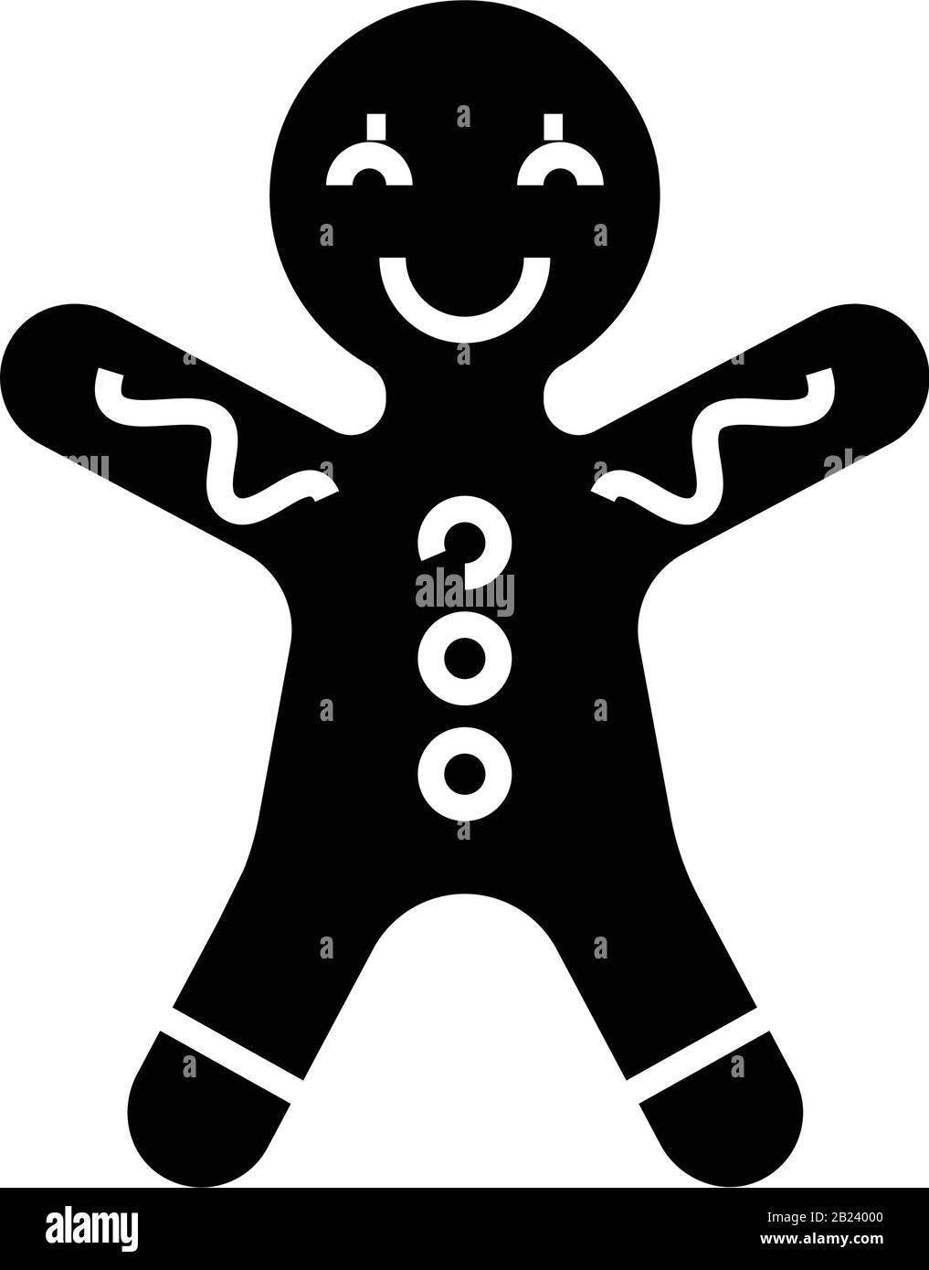 Gingerbread black icon, concept illustration, vector flat symbol, glyph ...