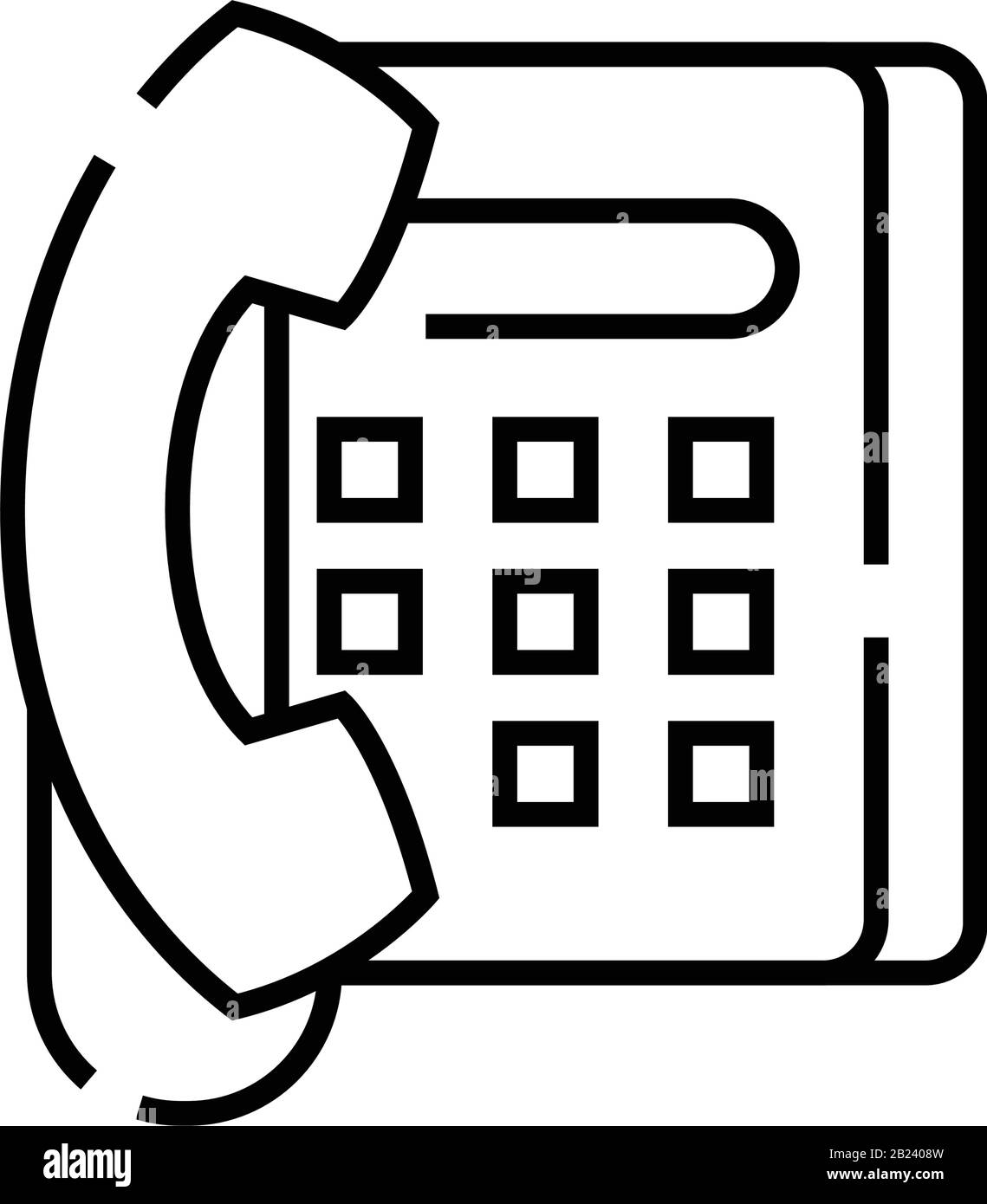 Phone line icon, concept sign, outline vector illustration, linear ...