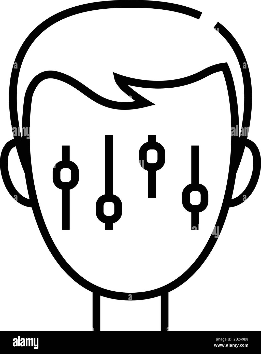 Personal settings line icon, concept sign, outline vector illustration ...