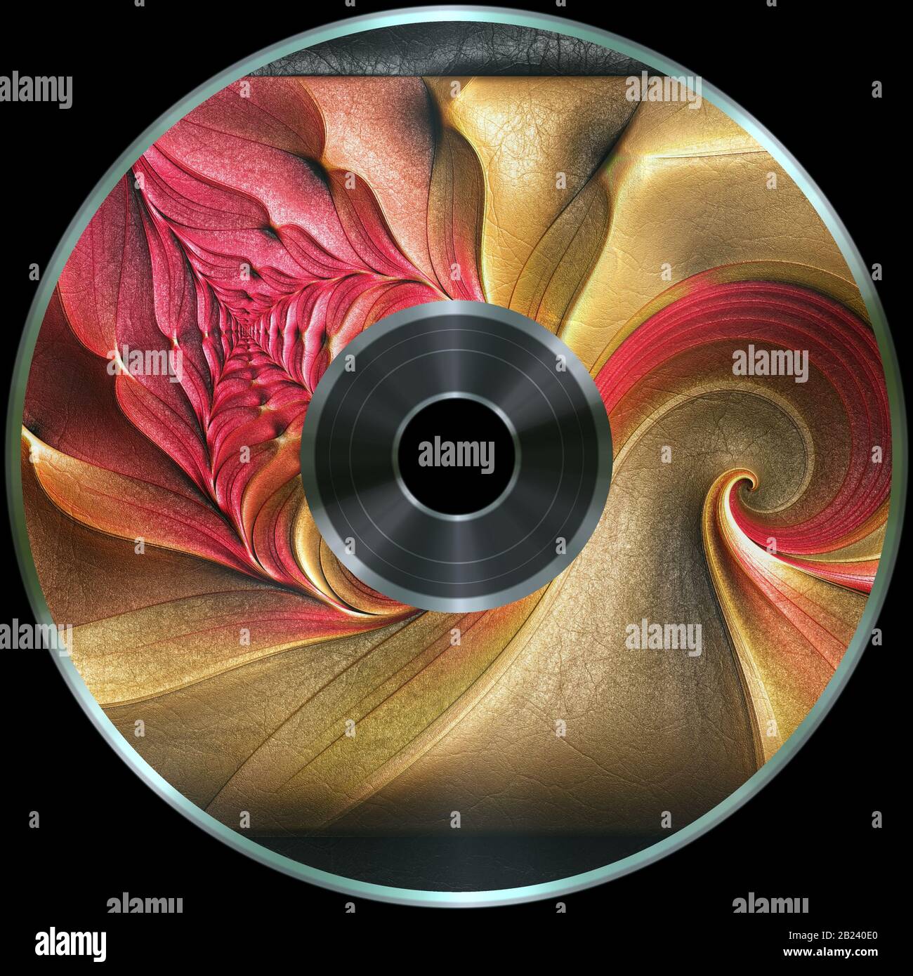 Premade digital media disc with 3D artwork render label on leather ...