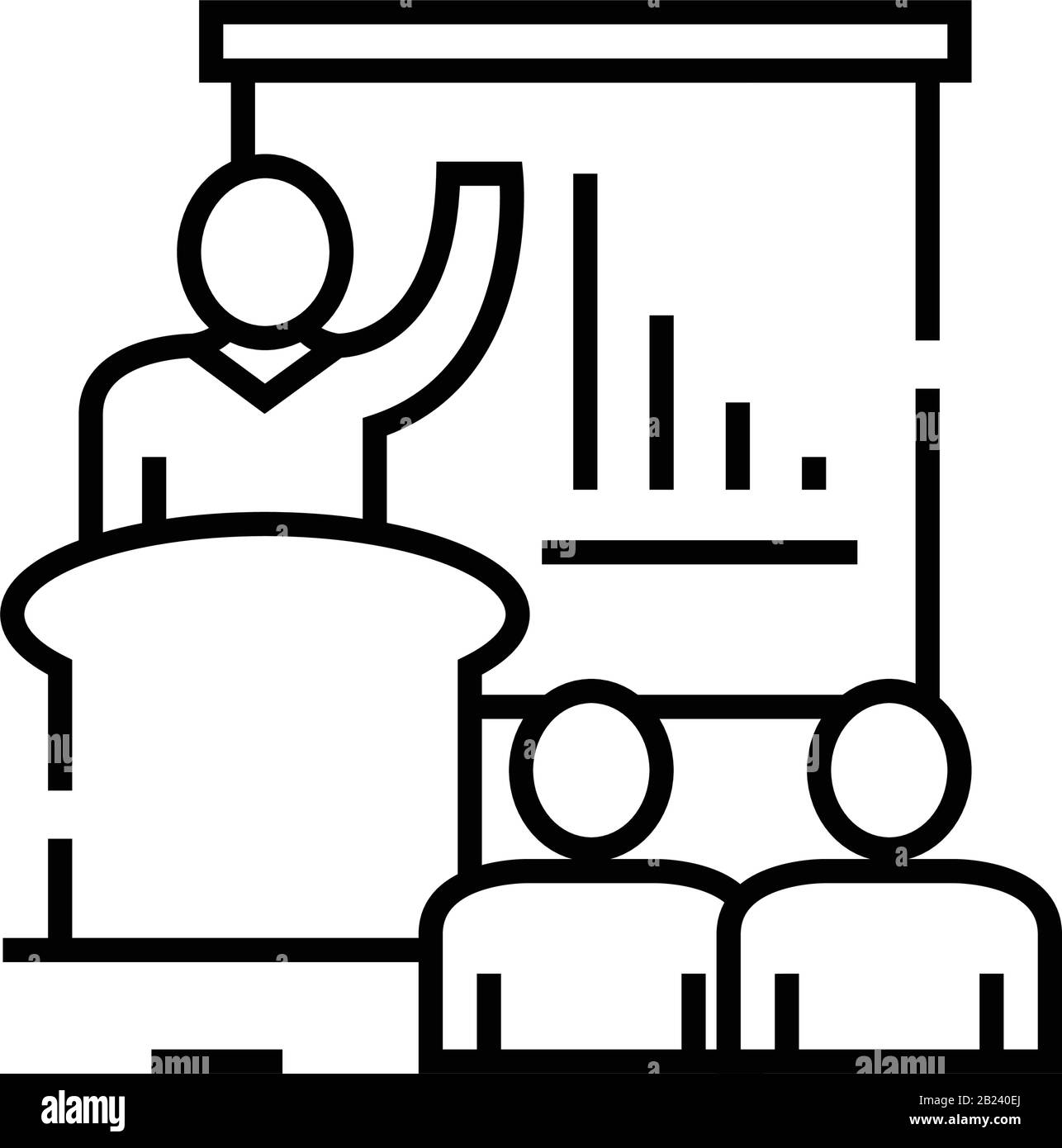 Practicing coach line icon, concept sign, outline vector illustration ...