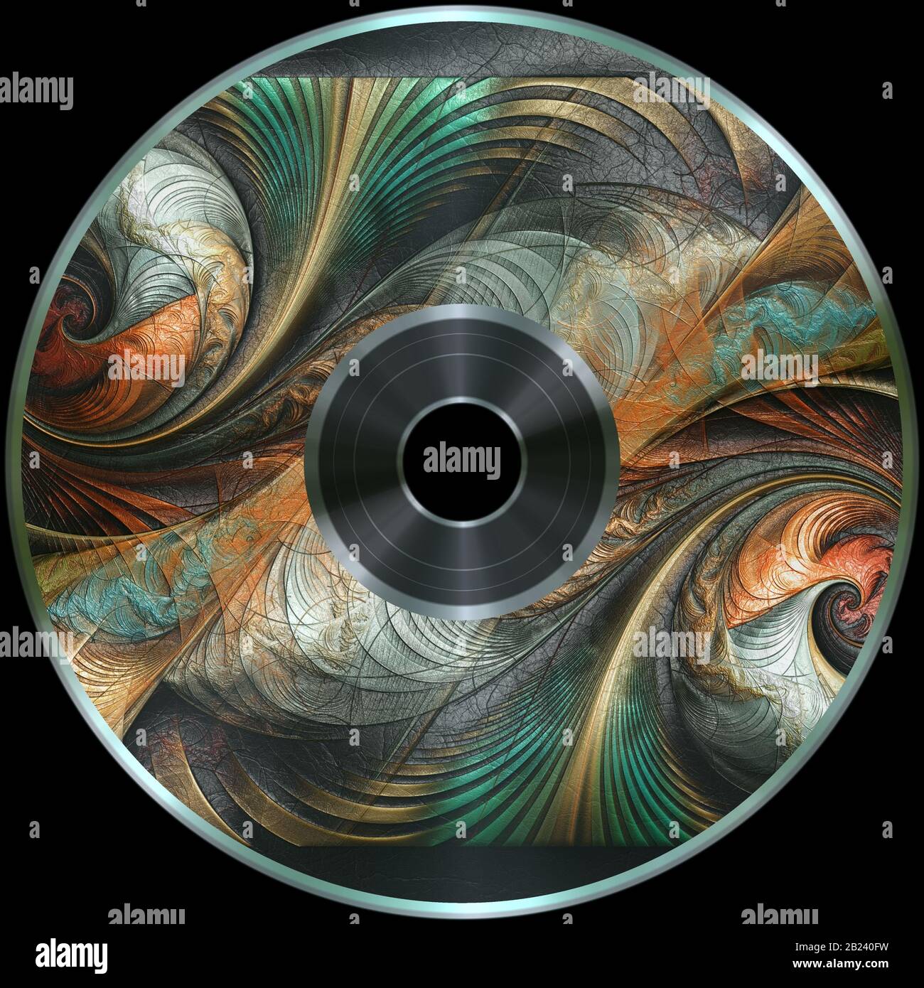 Premade digital media disc with 3D artwork render label on leather ...