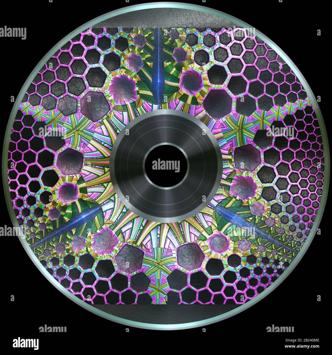 Premade digital media disc with 3D artwork render label on leather ...