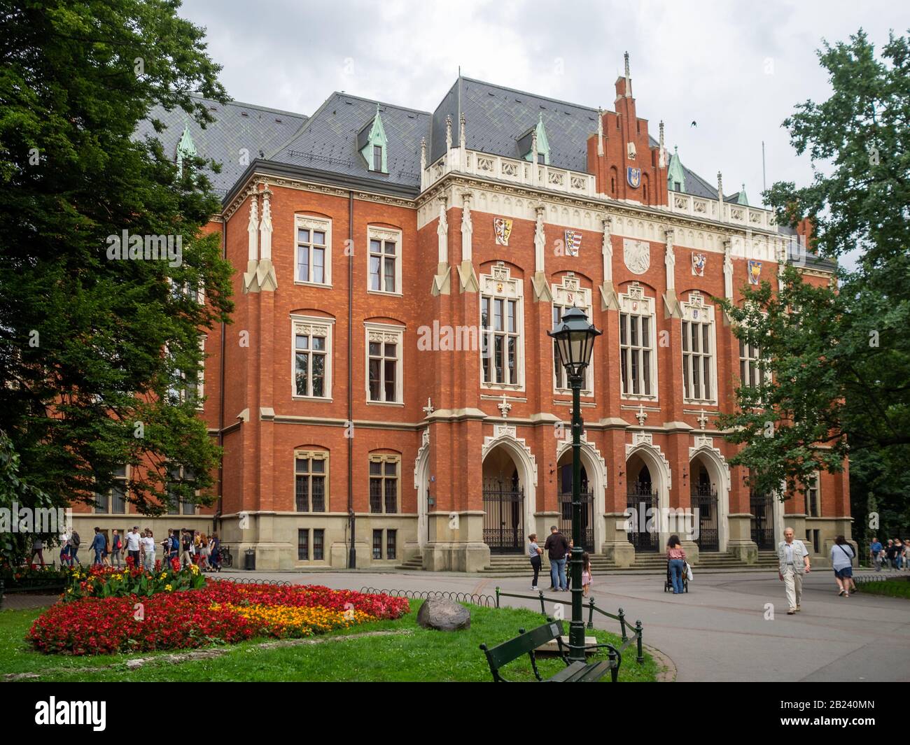 Red brick building, part of Krakow University Stock Photo - Alamy