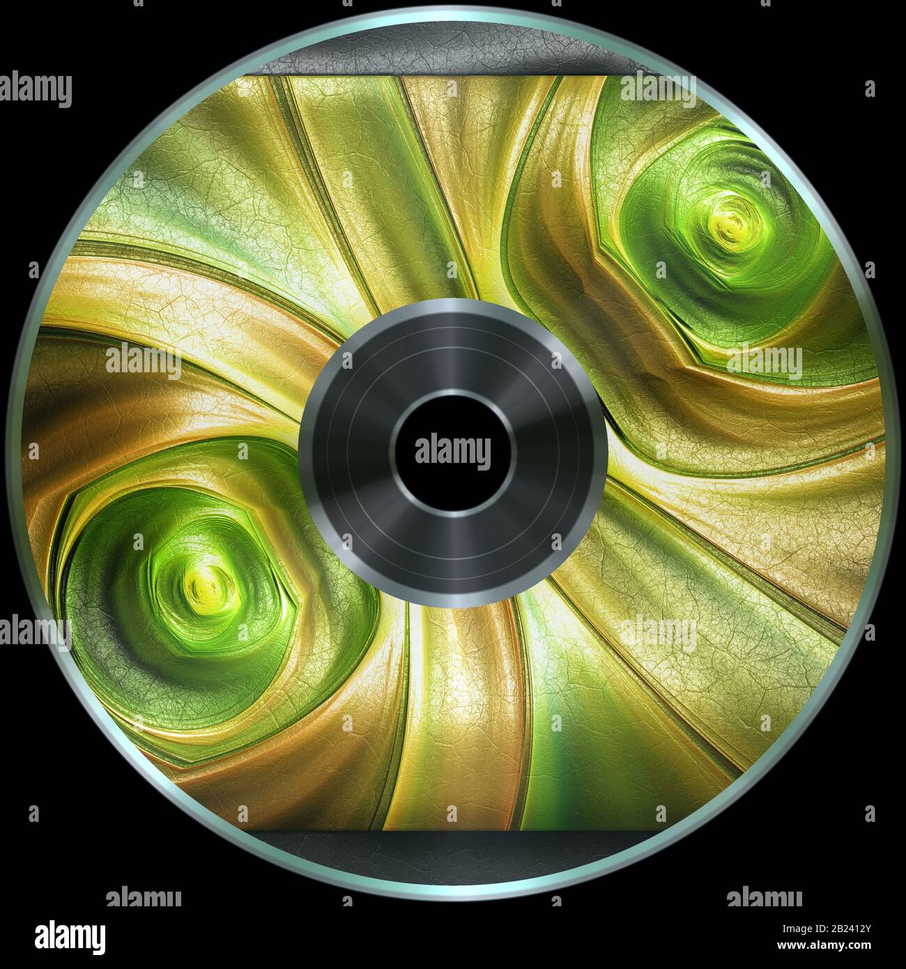 Premade digital media disc with 3D artwork render label on leather ...