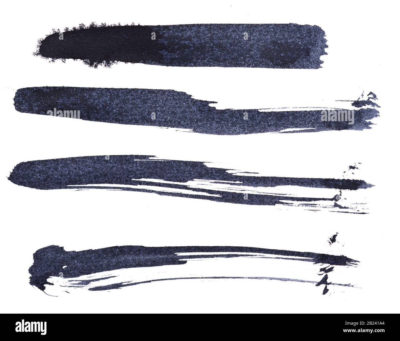 Black ink strokes isolated on white background Stock Photo - Alamy