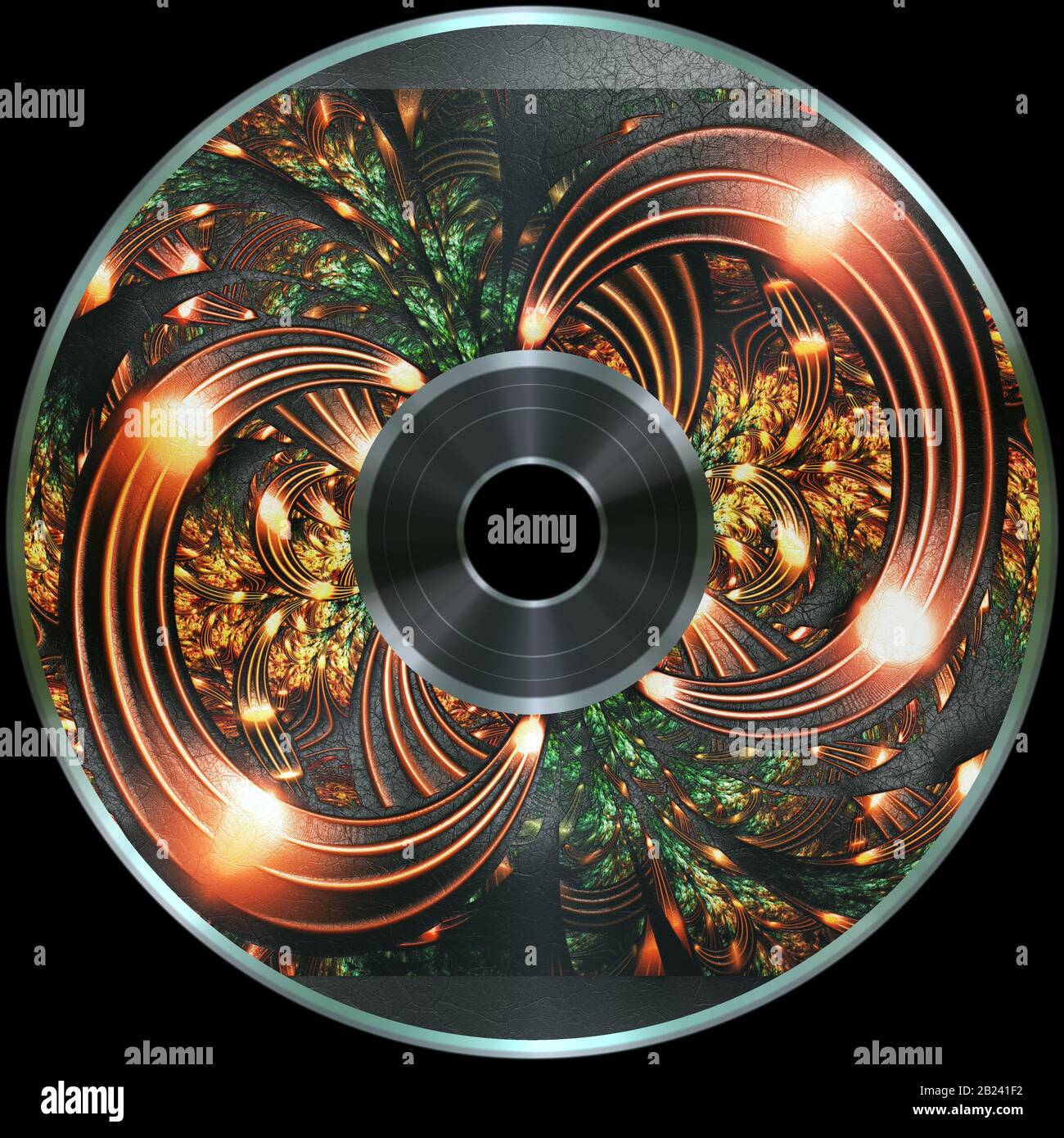 Premade digital media disc with 3D artwork render label on leather ...