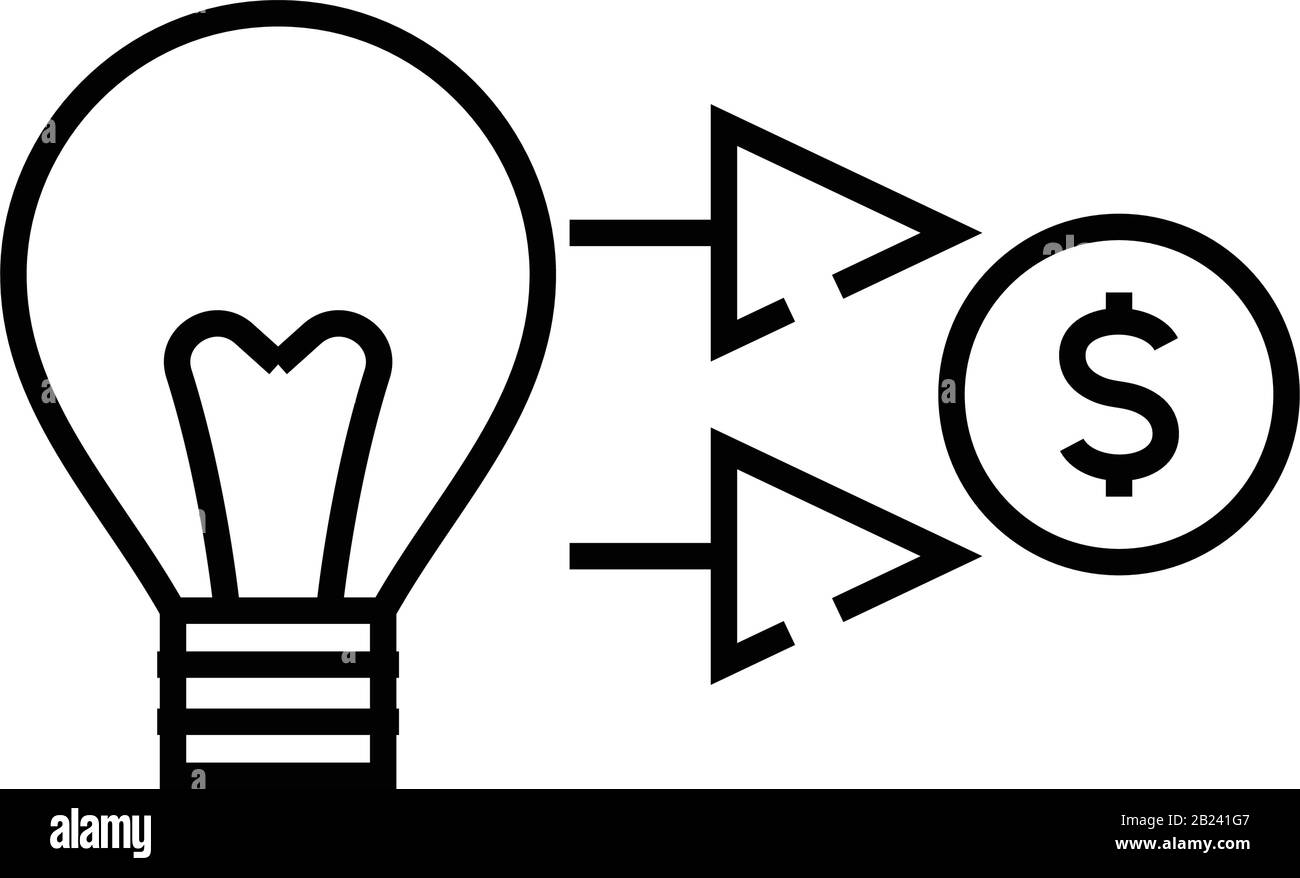 Profits line icon, concept sign, outline vector illustration, linear ...