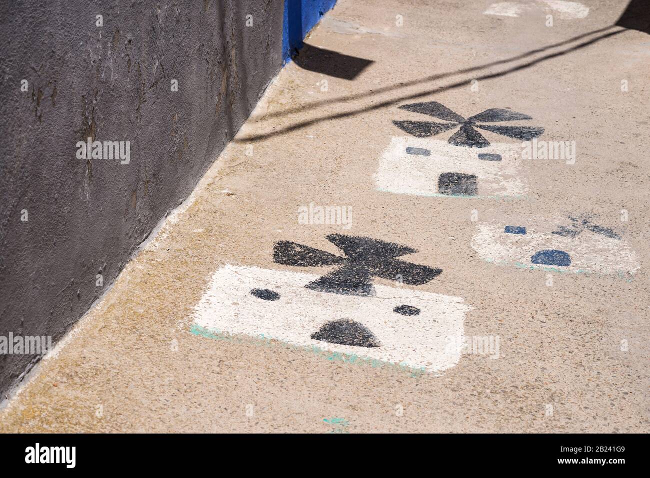 Painting and shapes on the pavement Stock Photo - Alamy