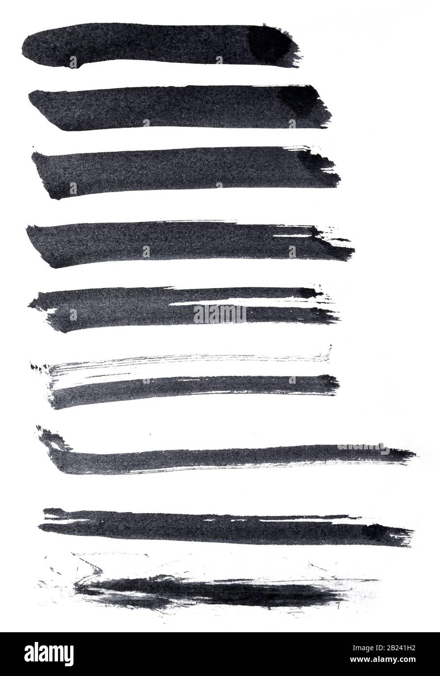 Black ink strokes isolated on white background Stock Photo - Alamy