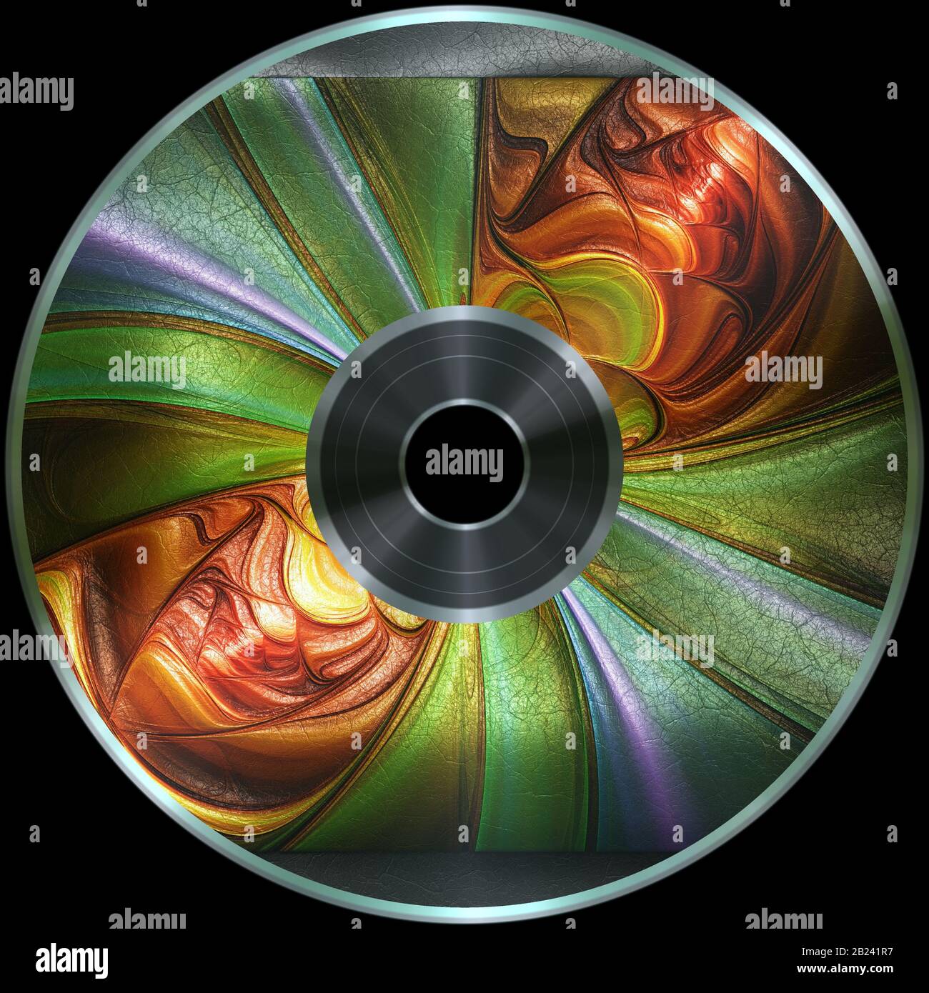 Premade digital media disc with 3D artwork render label on leather ...