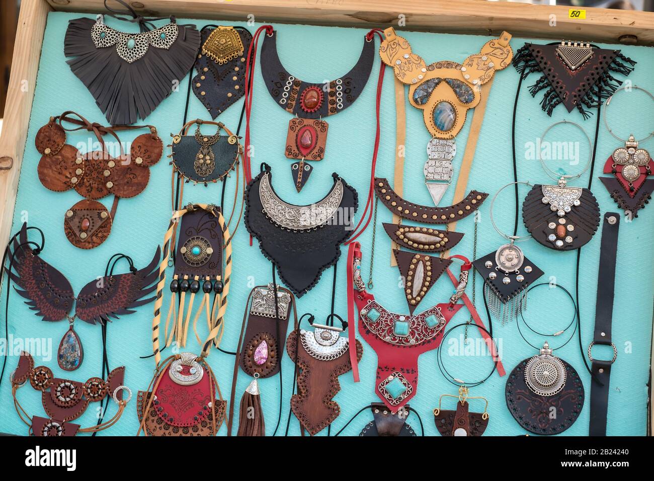 Sibiu city, Romania - February 29, 2020. People look at martisor at big ...