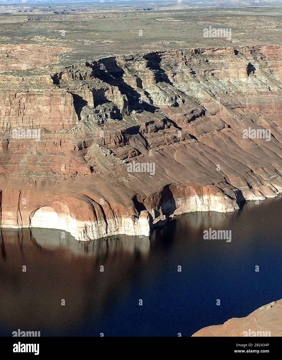 Aerial view of Lake Powell Reservoir in the Glen Canyon National ...