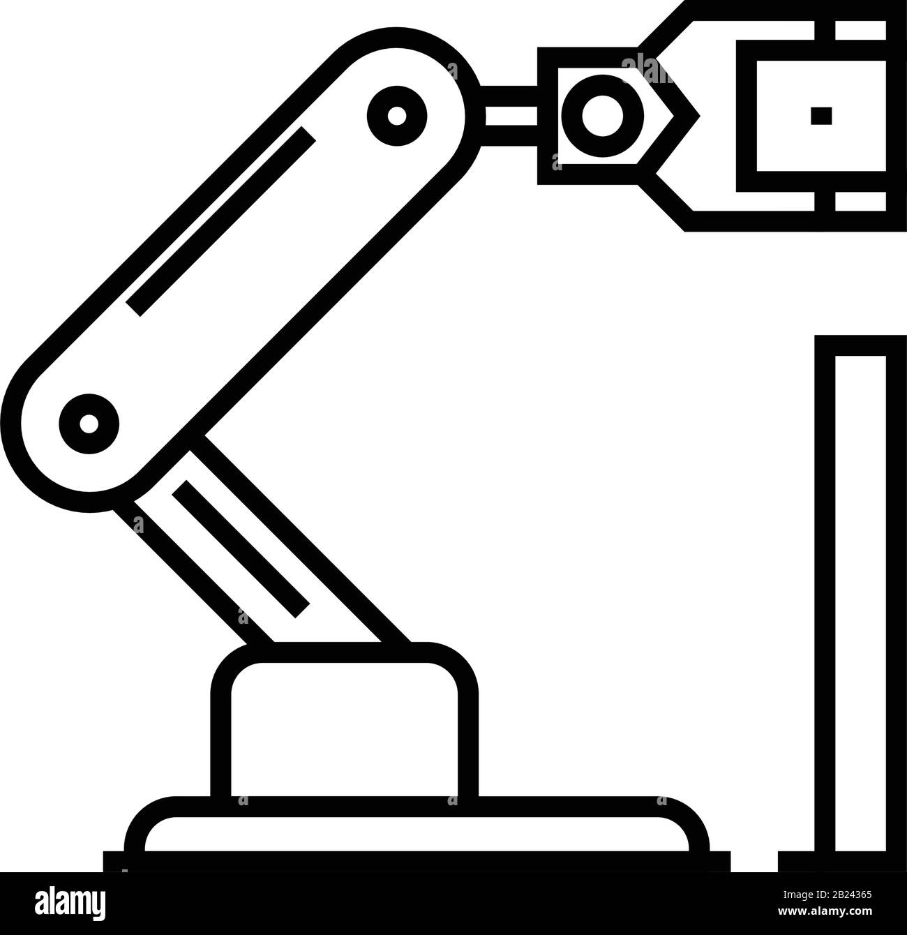 Plant robots line icon, concept sign, outline vector illustration ...