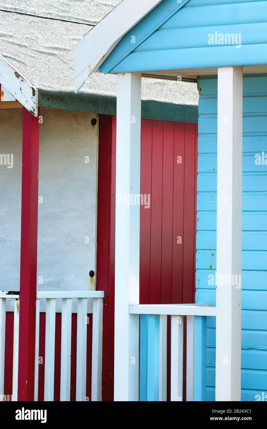 Abstract view of Beach huts. Sutton on Sea beach hut juxtaposition of ...