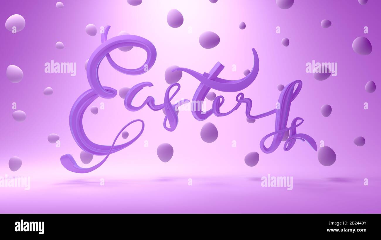 Happy Easter background with lettering decorated by eggs. Invitation ...