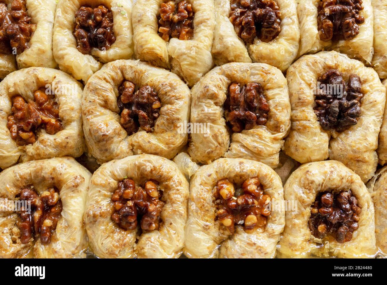 Turkish dessert. Nightingale nest or bird nest (in Turkish; bulbul ...