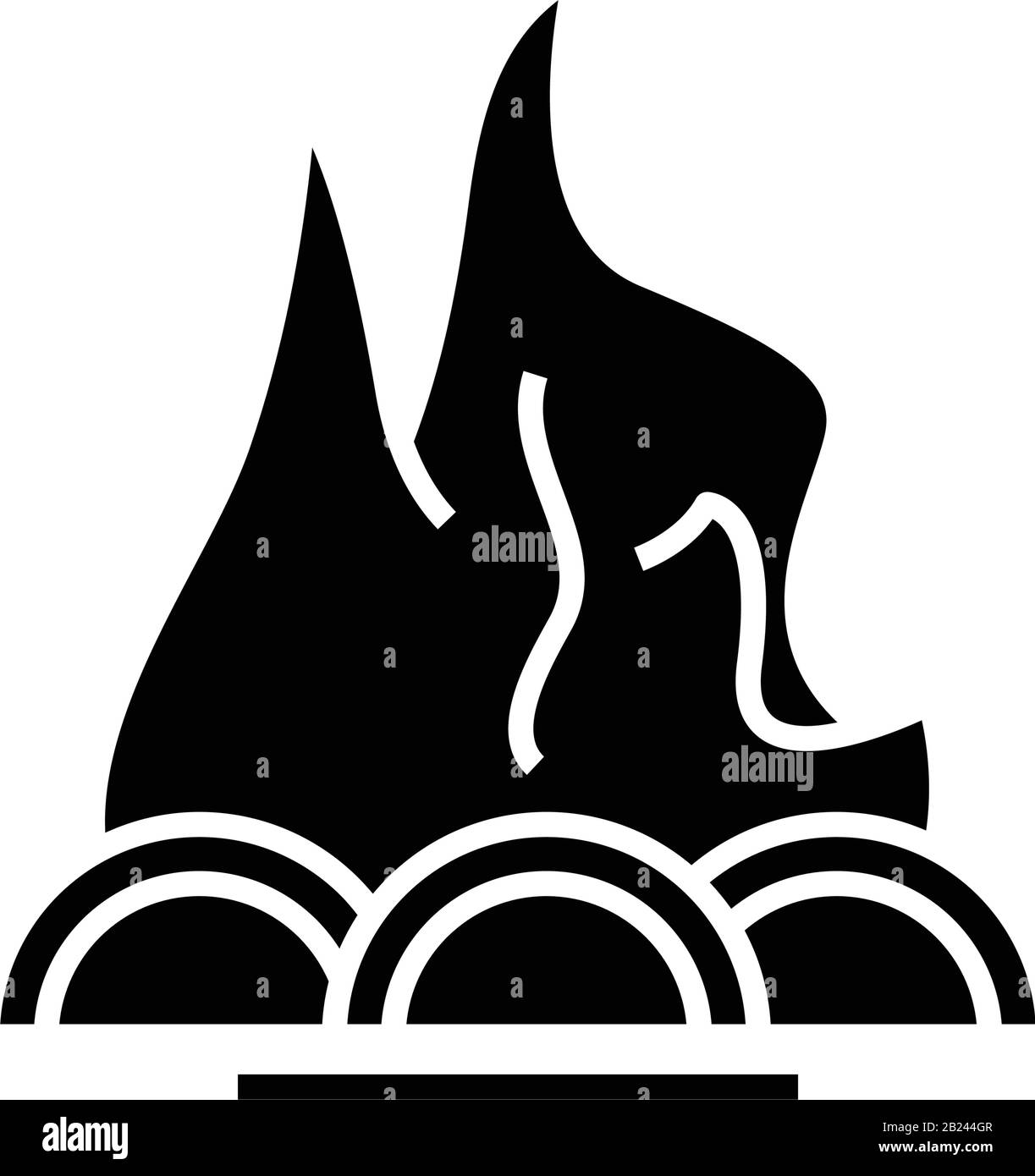 Firewood black icon, concept illustration, vector flat symbol, glyph ...
