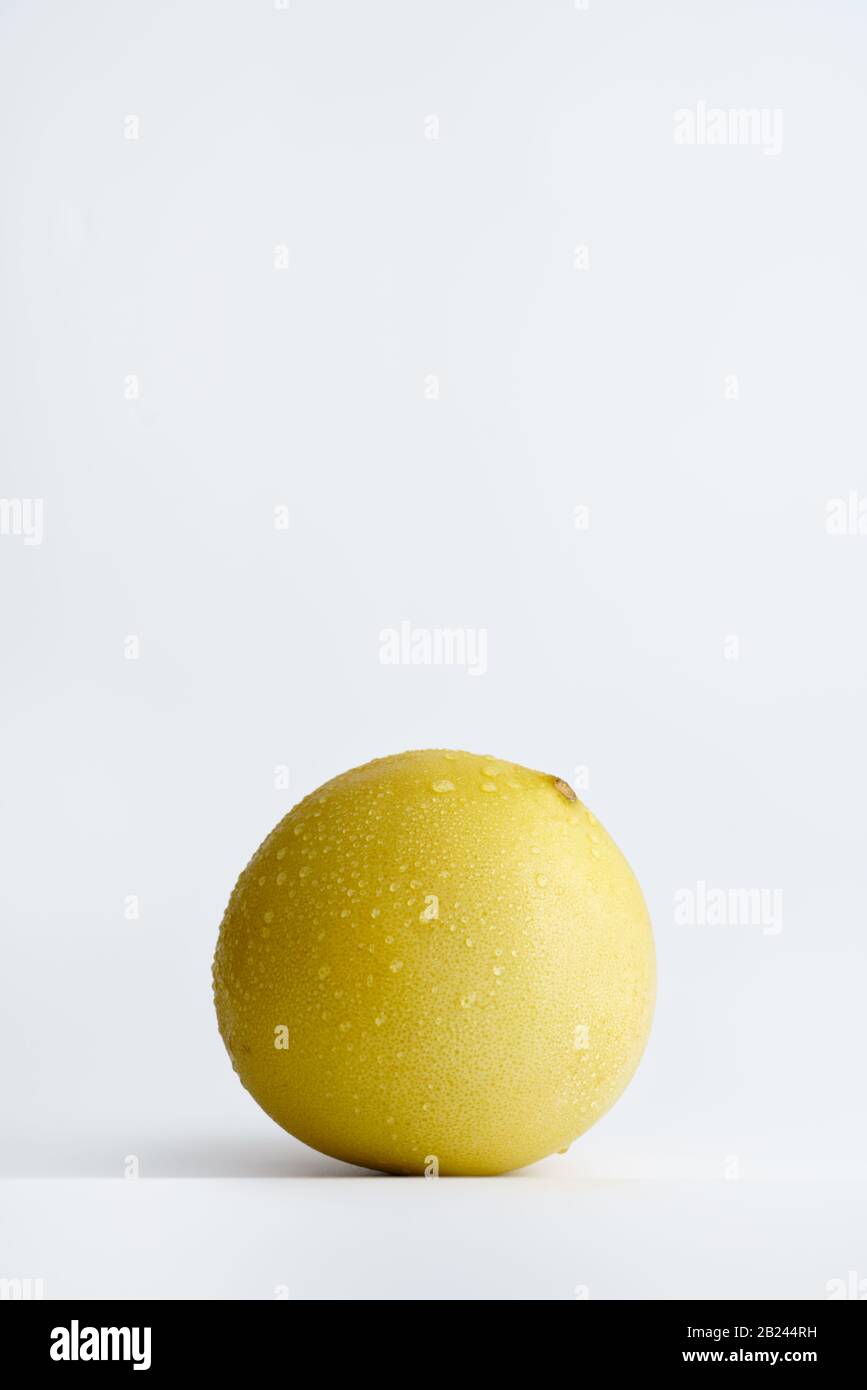 Yellow pomelo on white background, high resolution Stock Photo - Alamy