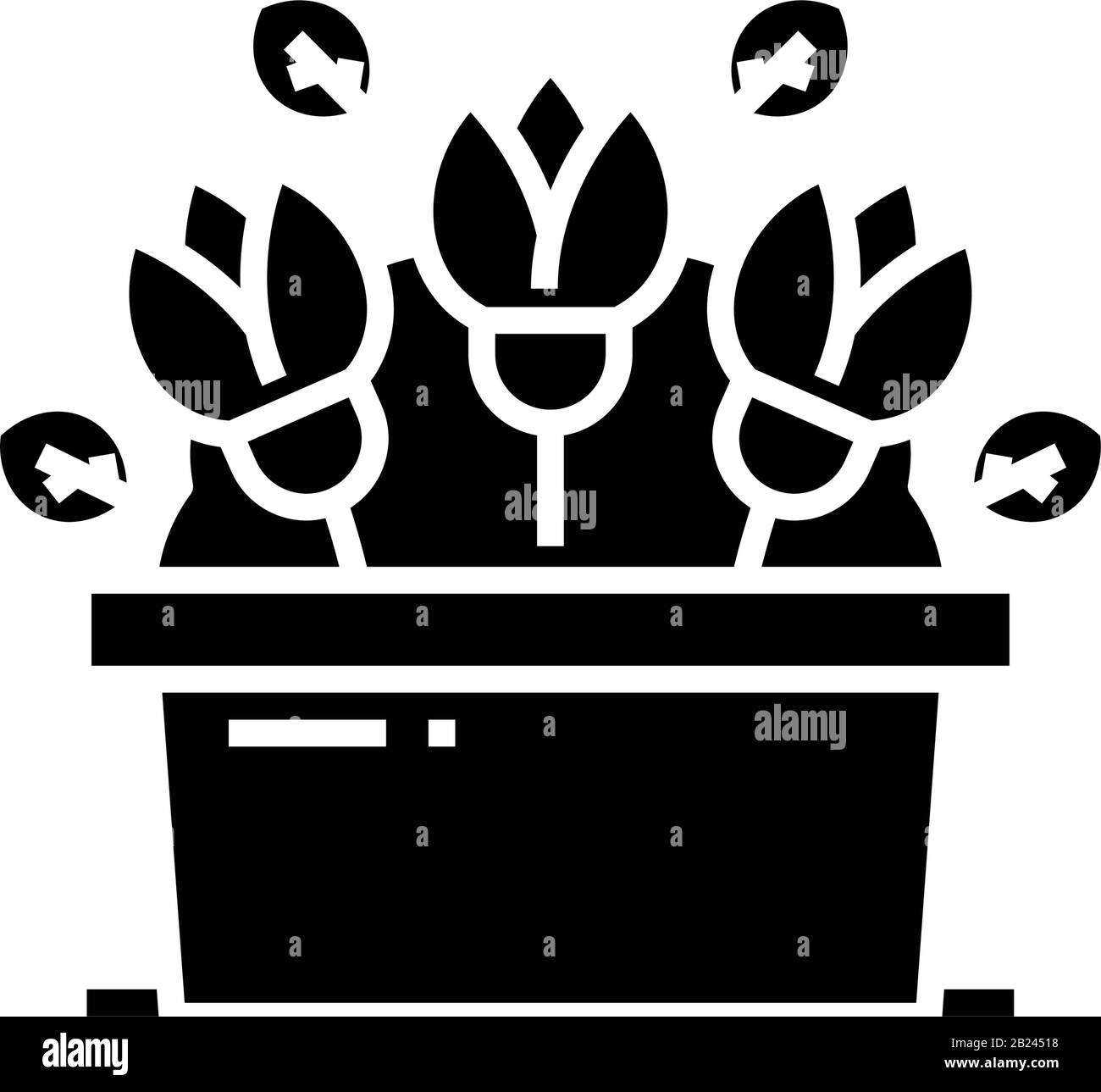 Garden flowers black icon, concept illustration, vector flat symbol ...