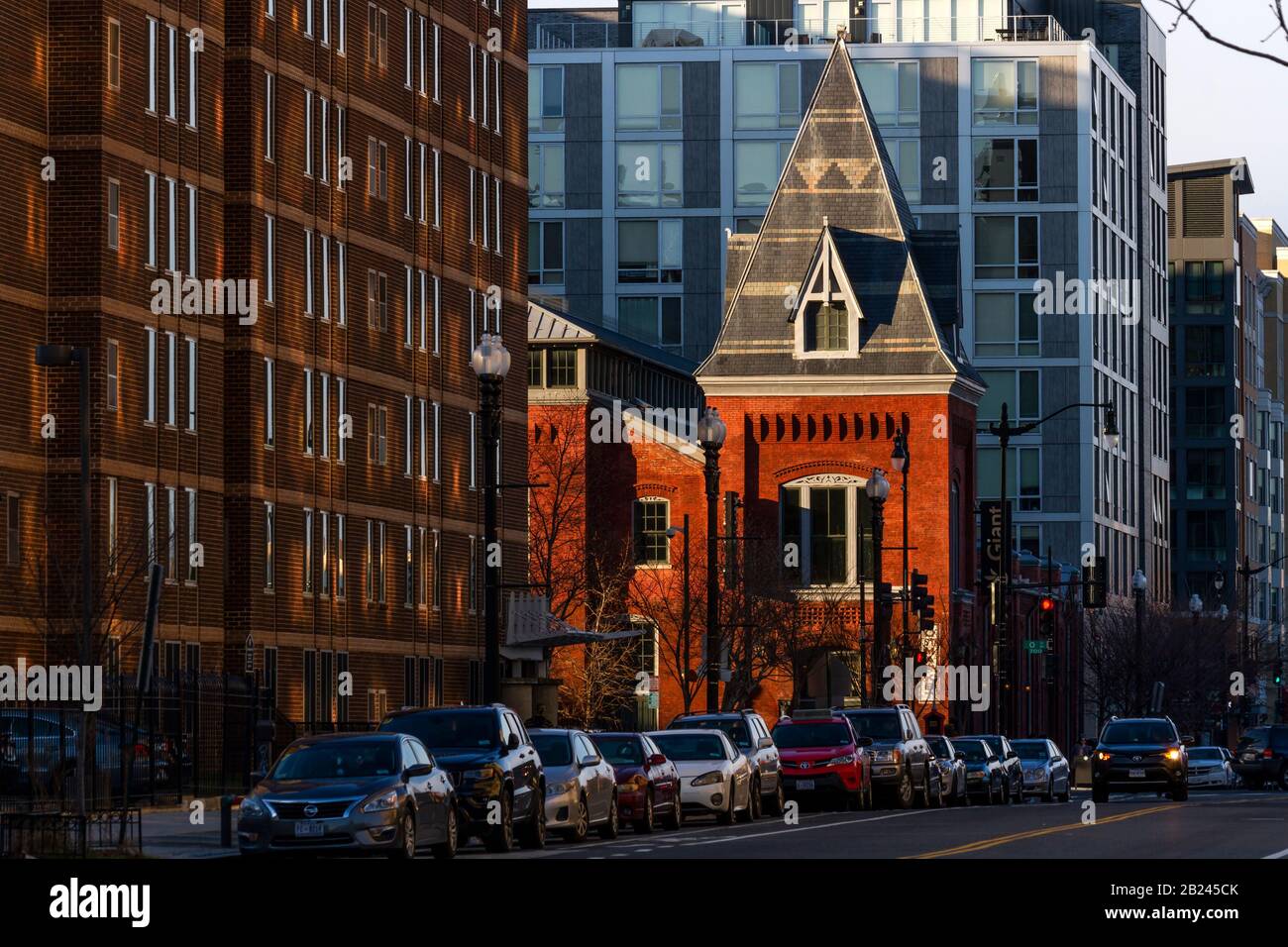 Washington DC Street scene from the Shaw neighborhood looking at The ...