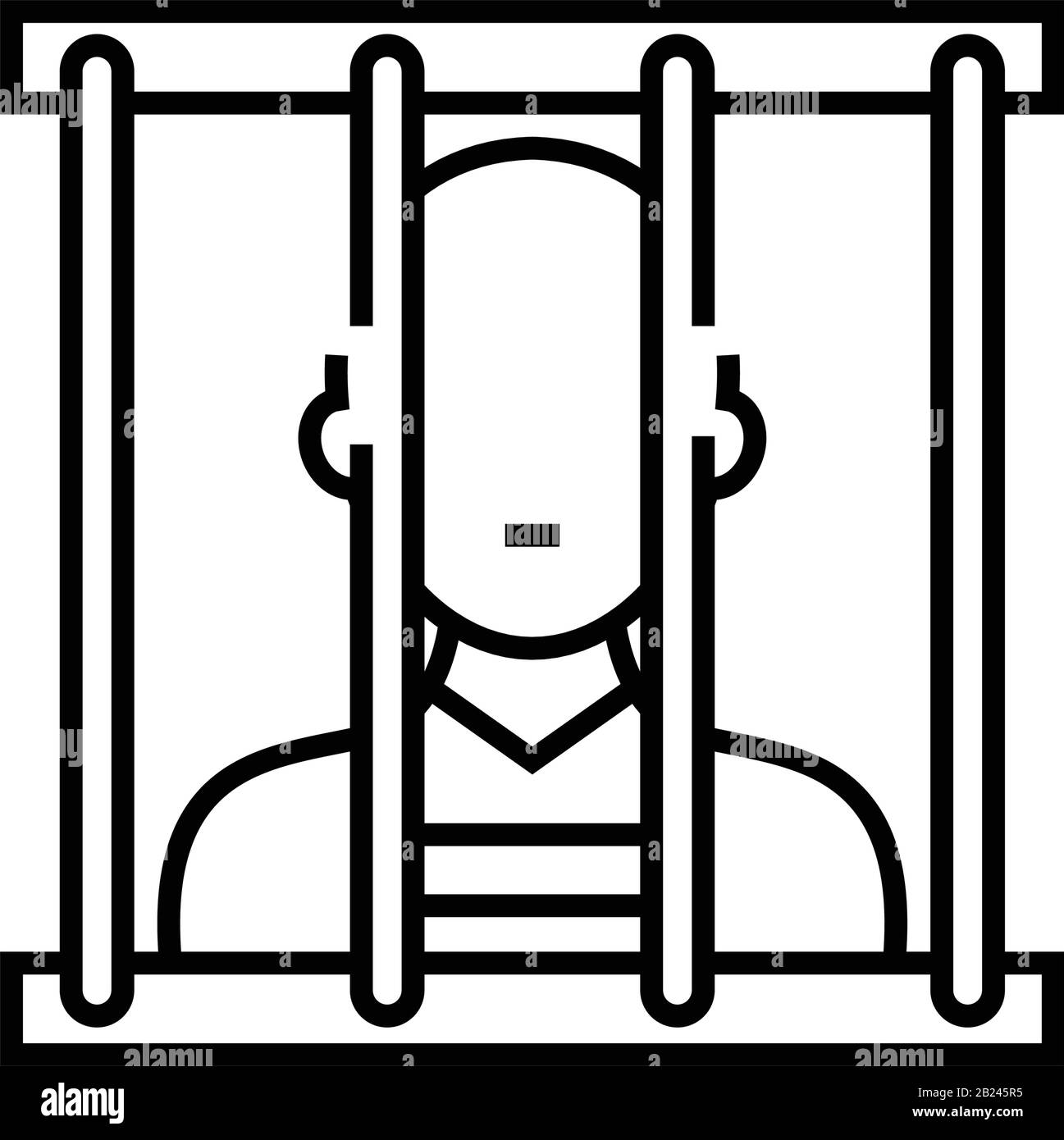 Prisoner line icon, concept sign, outline vector illustration, linear ...