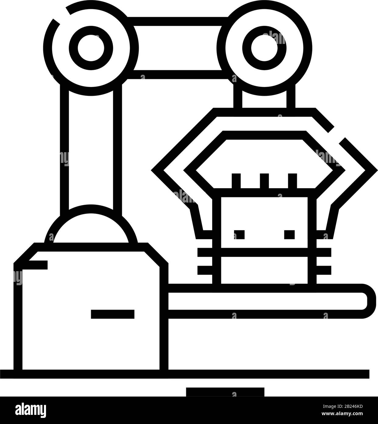 Plant machines line icon, concept sign, outline vector illustration ...