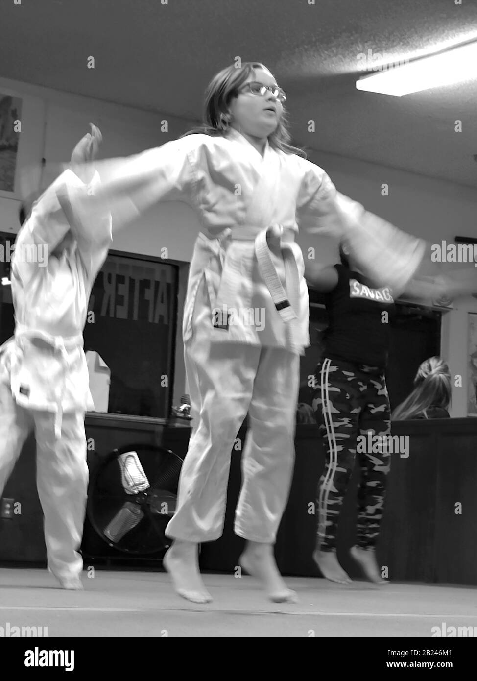 These action photographs of a karate class are for editorial use only ...