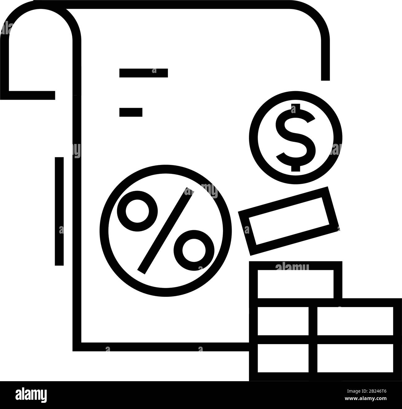 Percentage line icon, concept sign, outline vector illustration, linear ...