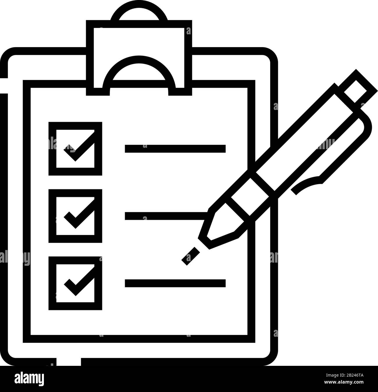 Questionnare line icon, concept sign, outline vector illustration ...