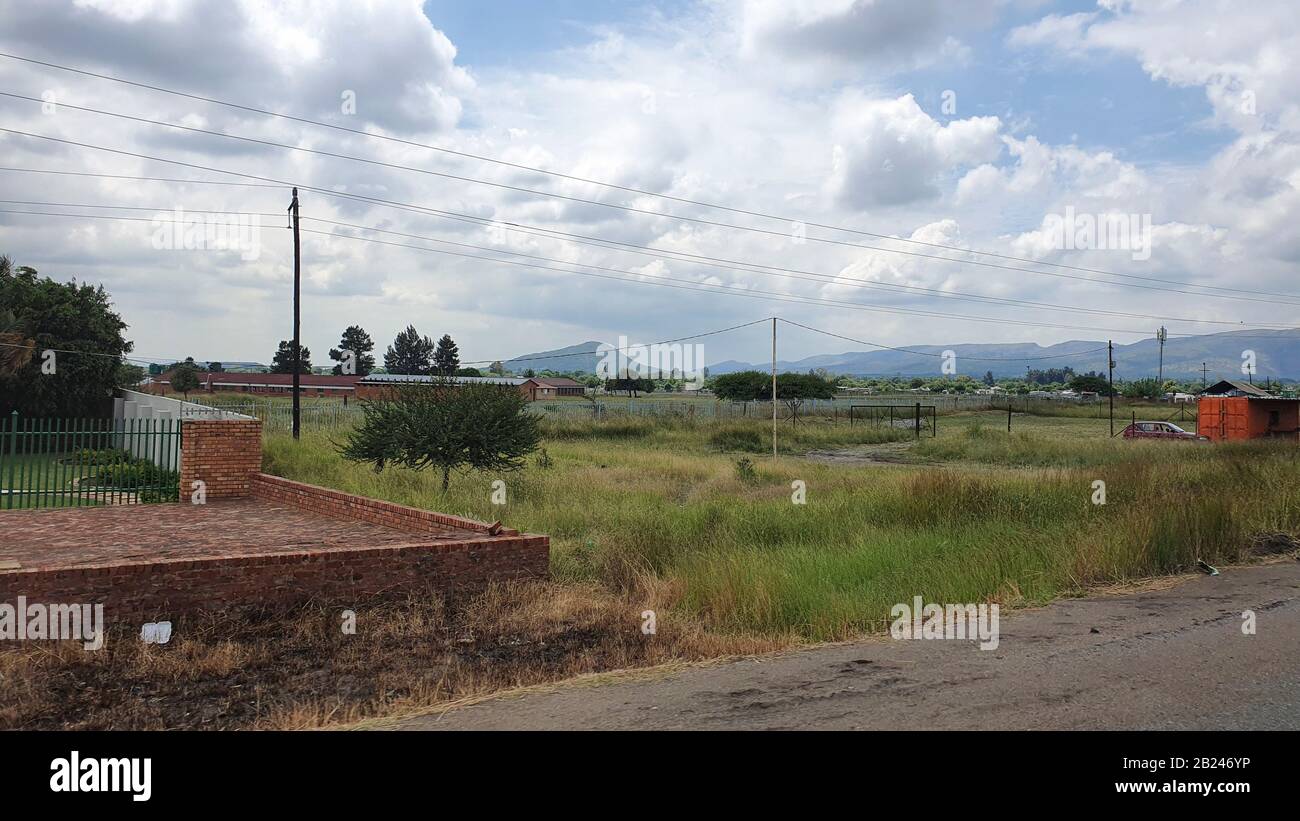 Lekgalonng, South Africa - 23 feb 2020: South African village with ...