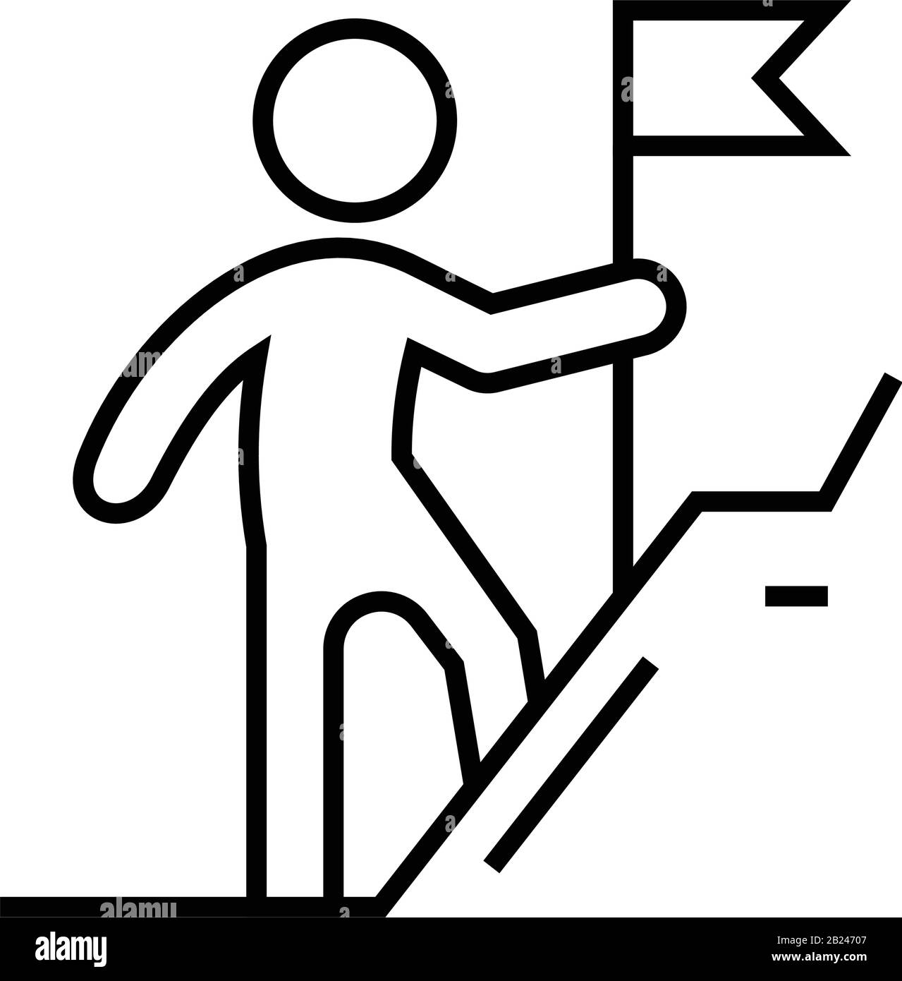 Progress line icon, concept sign, outline vector illustration, linear ...