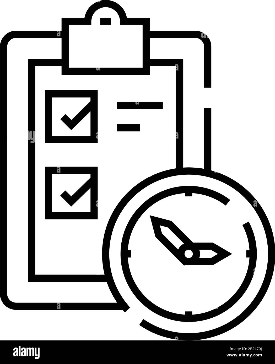 Productive management line icon, concept sign, outline vector ...