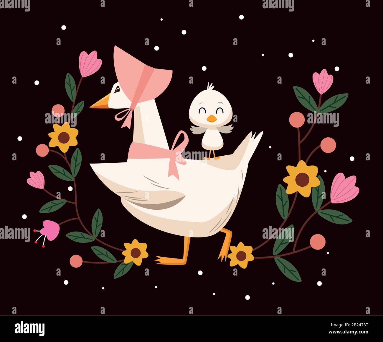 Happy duck cartoon vector love mom hi-res stock photography and images ...