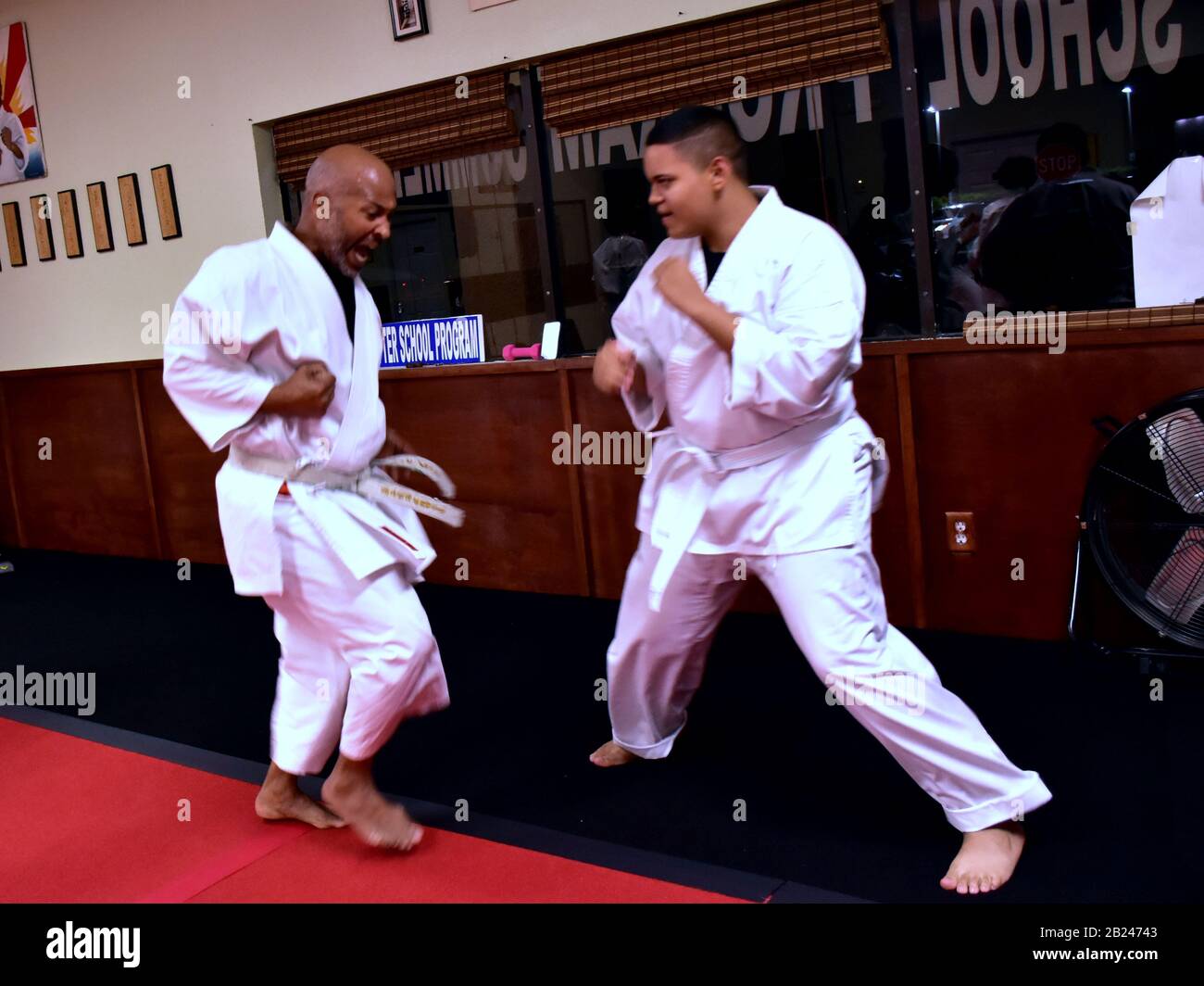 These action photographs of a karate class are for editorial use only ...