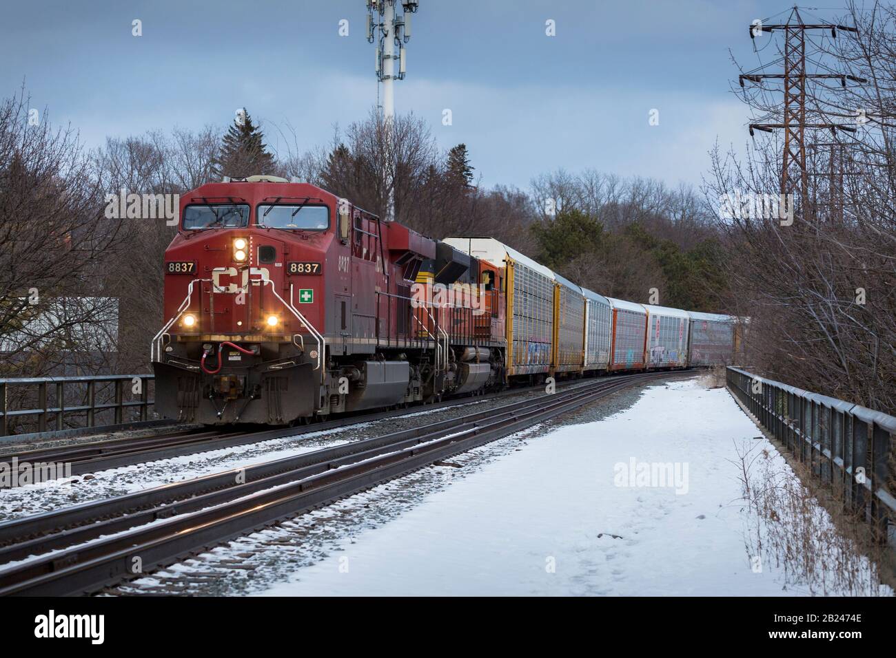 Canadian Pacific freight vehicle train Toronto Ontario midtown ...