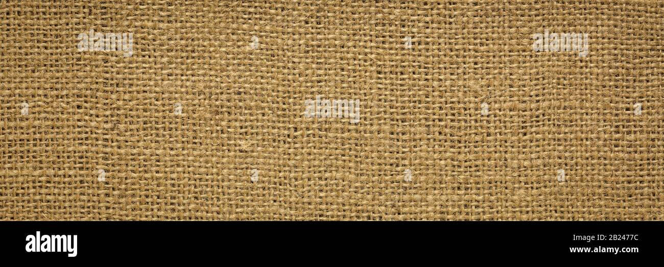 brown burlap fabric background texture, panoramic banner Stock Photo ...