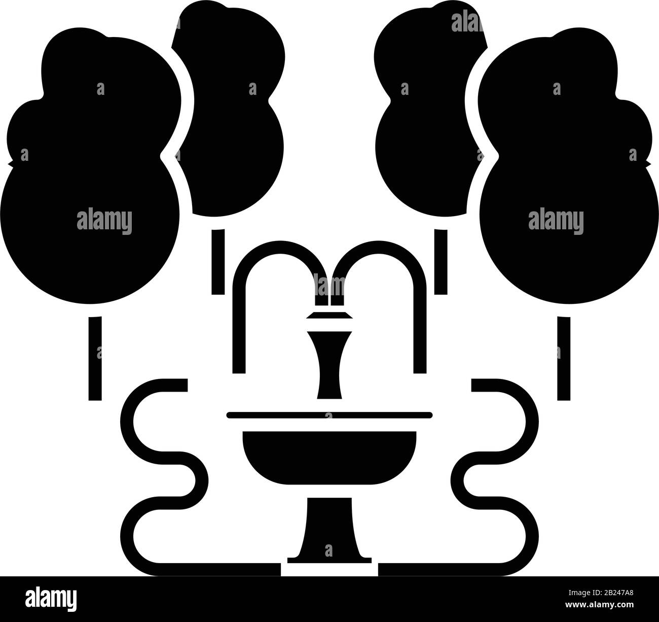 Fountain design black icon, concept illustration, vector flat symbol ...