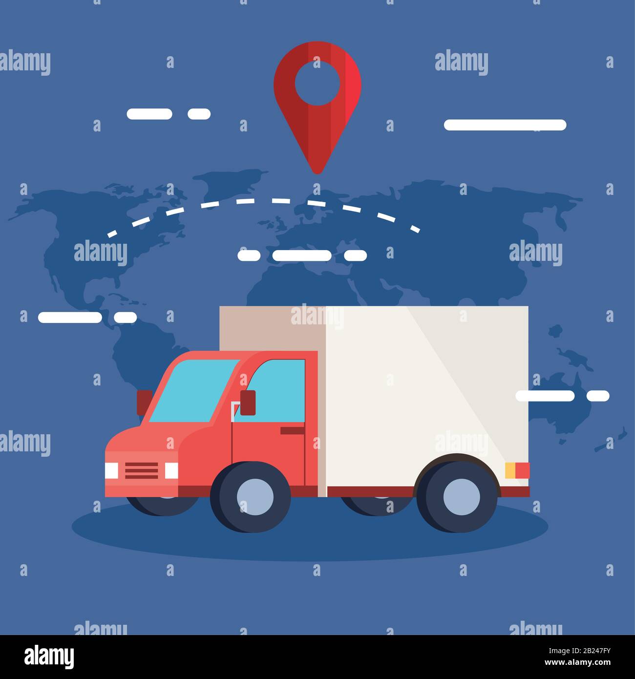 Truck delivery cargo pin Stock Vector Images - Alamy